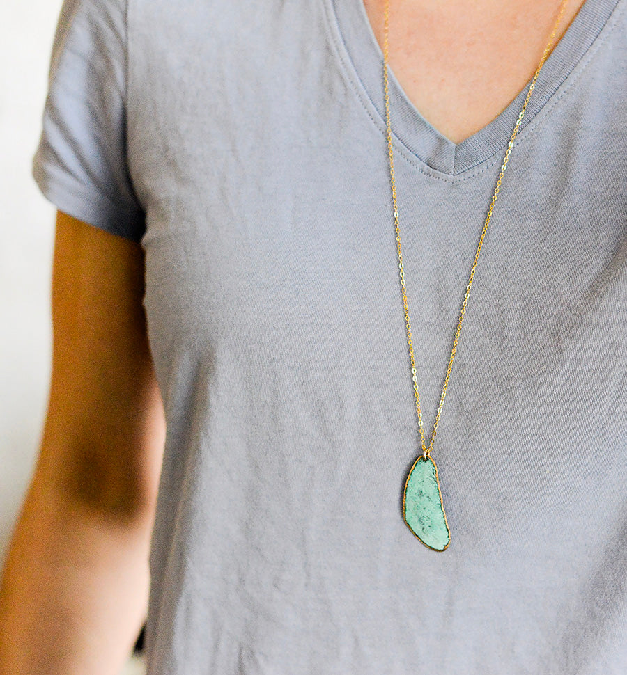 Patina Riverstone Necklace – Porcelain and Stone