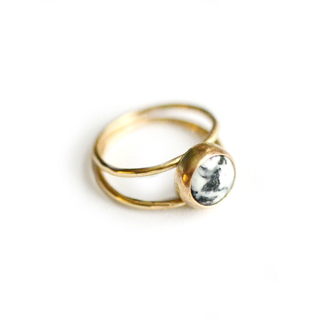 Marbled Porcelain Ring - Small Round – Porcelain and Stone