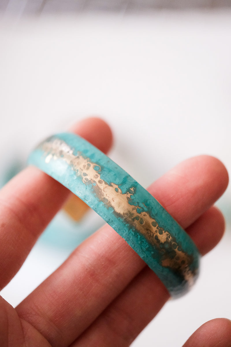 Patina Synclastic Hammered Cuff – Porcelain and Stone