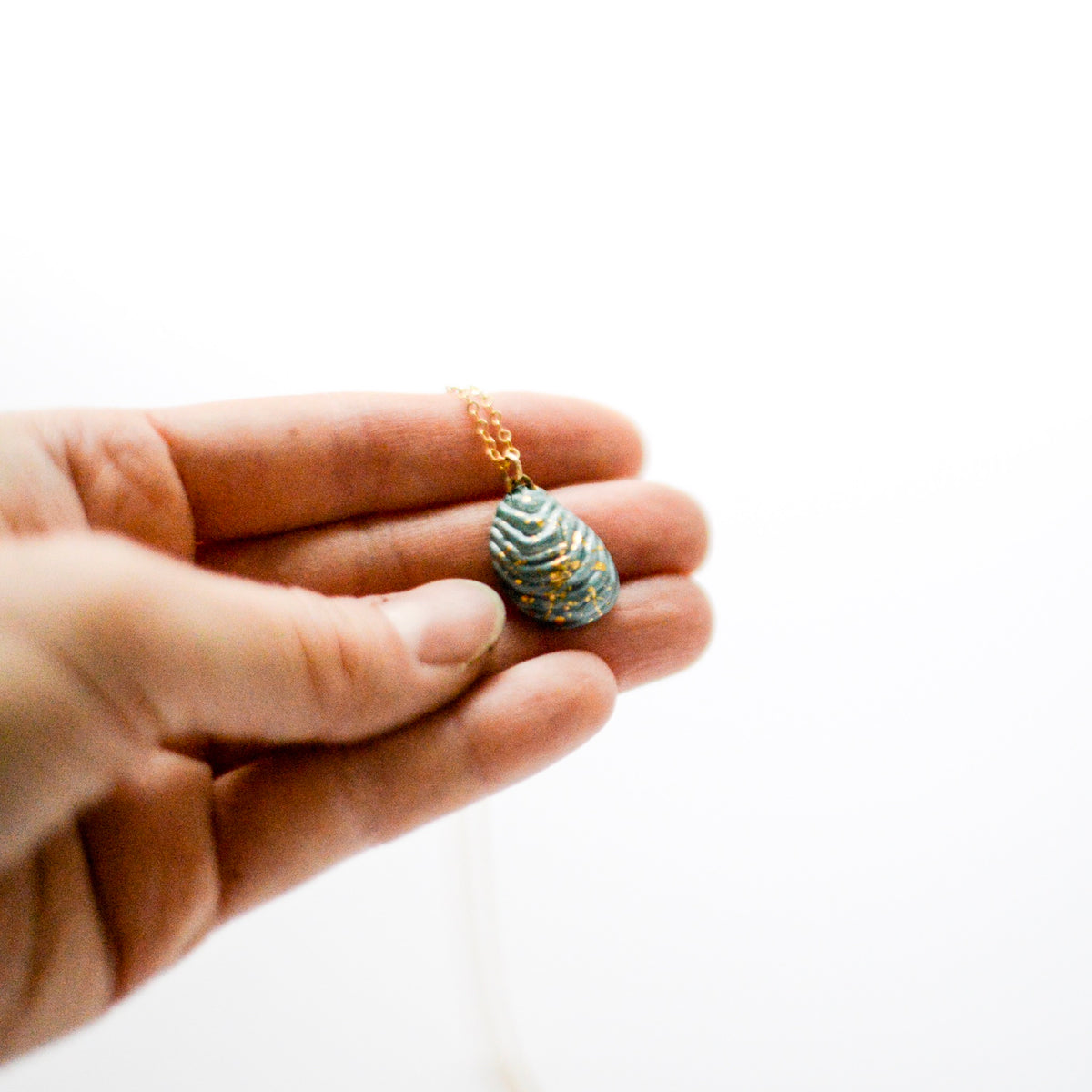 Hudson Blue Shell Necklace - Oyster Shell, Mussel Shell Jewelry ...